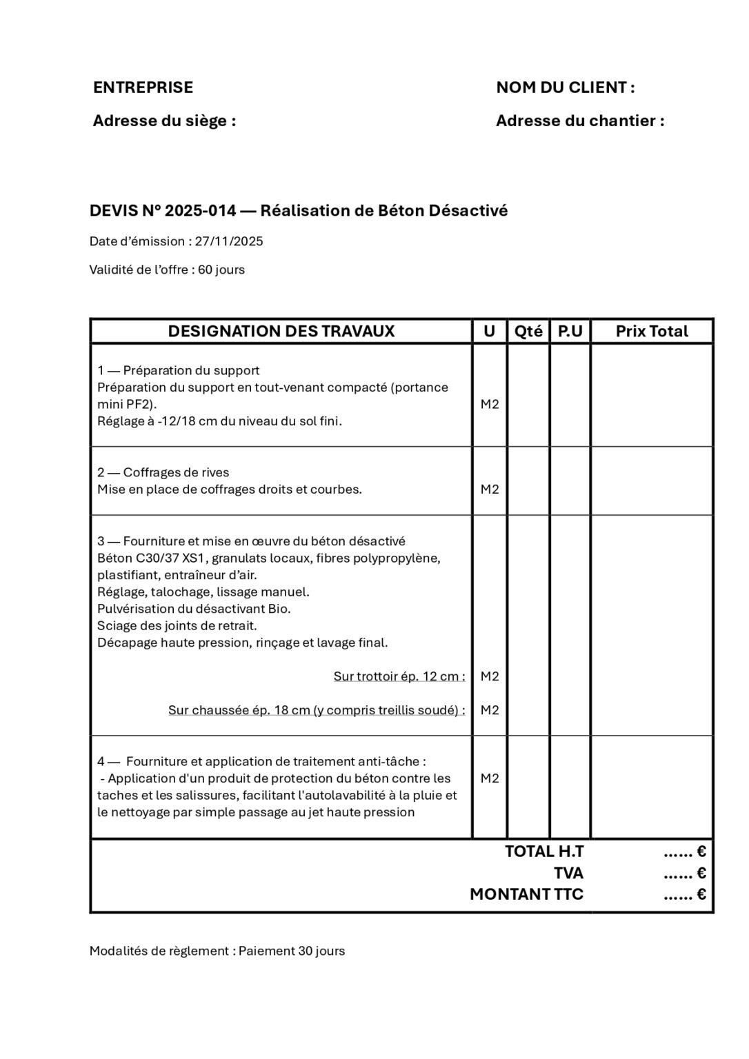 Prix Béton Désactivé au m2 : Tarifs et Conseils pour négocier